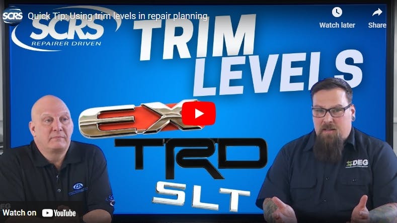 SCRS Quick Tip: Using trim levels in repair planning | Fender Bender
